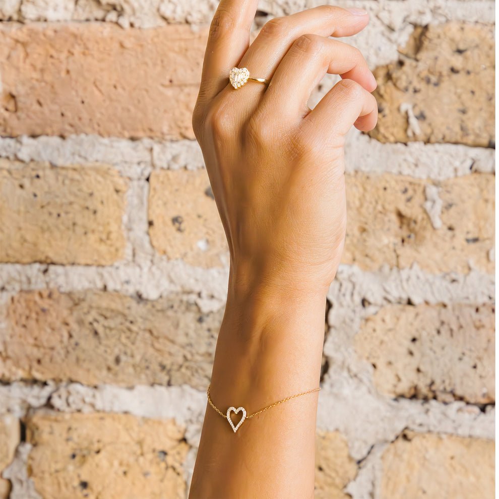 Baguette Diamond Bold Heart Ring | Alexandra Marks Jewelry