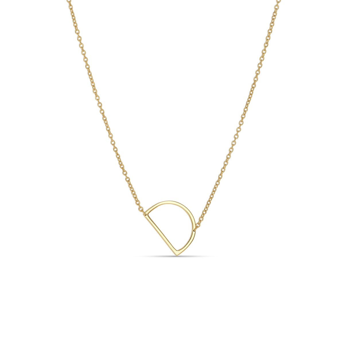 Classic Sideways Letter D Initial Necklaces | Alexandra Marks Jewelry