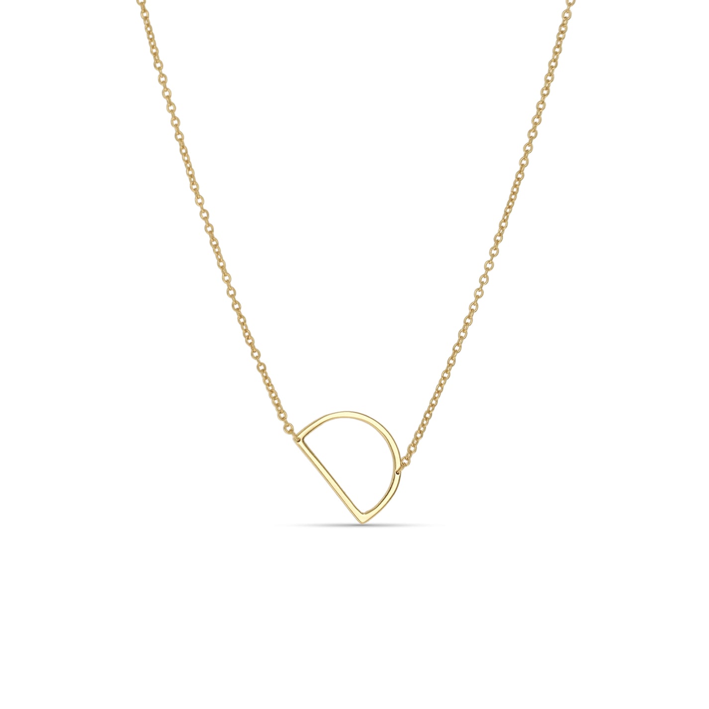 Classic Sideways Letter D Initial Necklaces | Alexandra Marks Jewelry