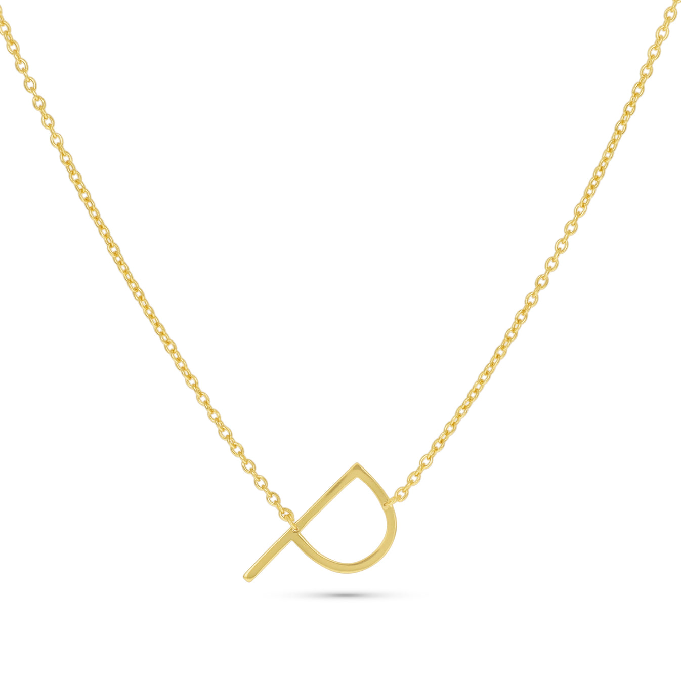 Modern Sidesways Letter P initial Necklace - Alexandra Marks ...