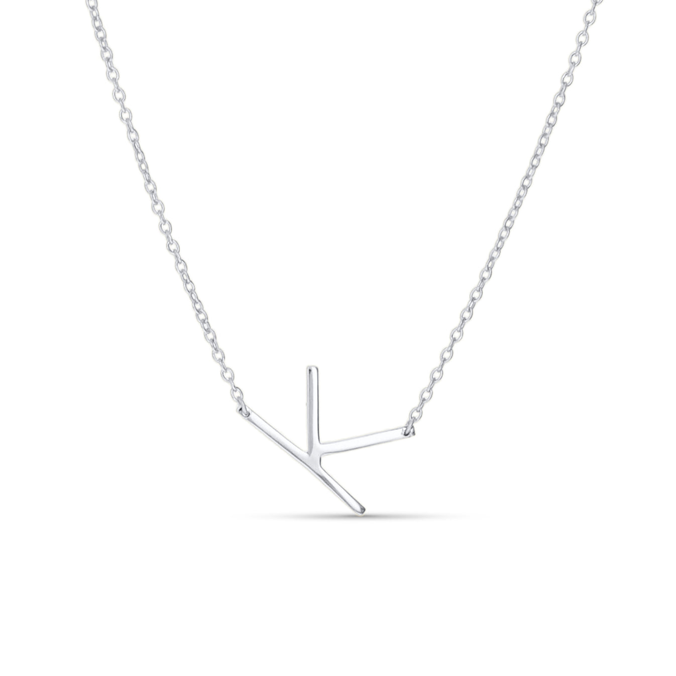 Sideways Letter K Initial Necklace - Silver & Gold | Alexandra Marks ...
