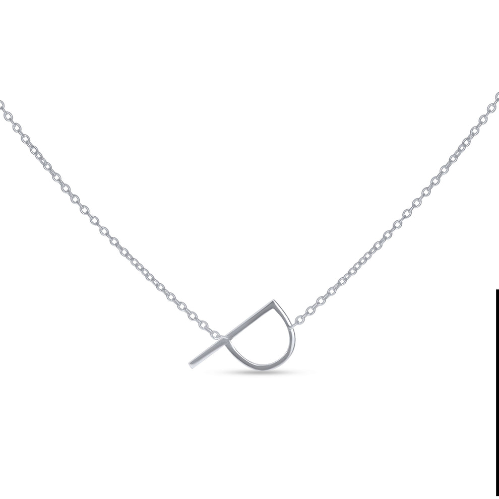 Modern Sidesways Letter P initial Necklace - Alexandra Marks ...