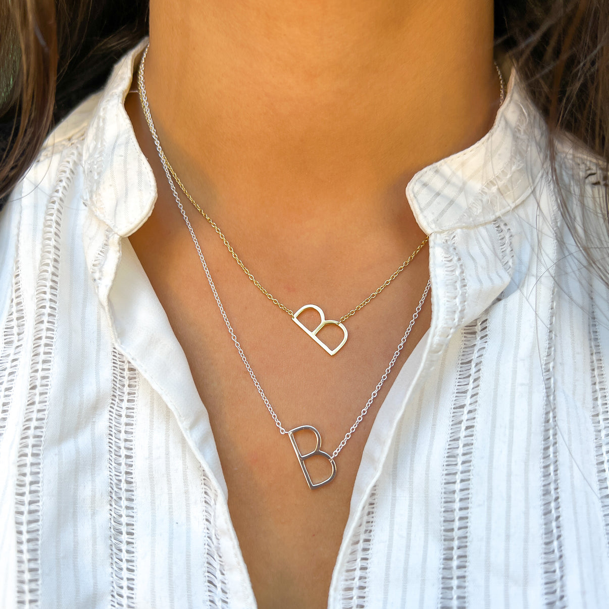 Personalized Letter B Initial Necklace | Alexandra Marks Jewelry