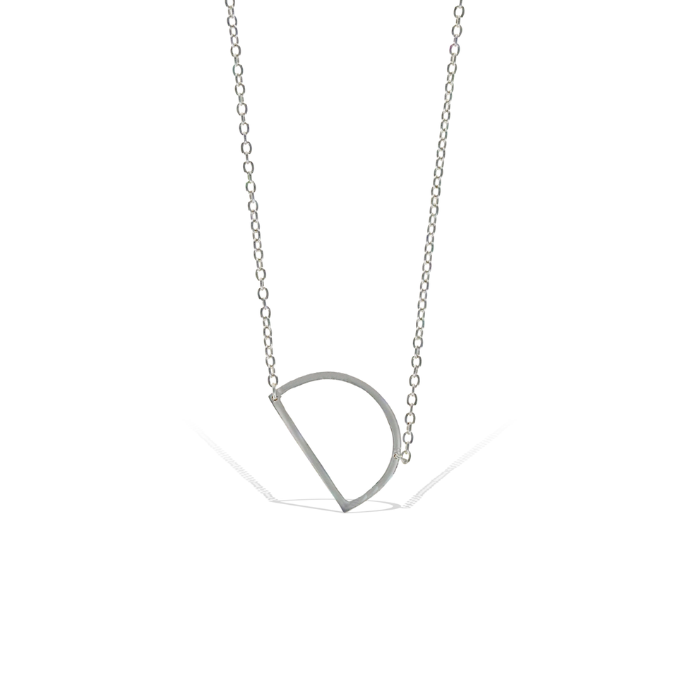 Classic Sideways Letter D Initial Necklaces | Alexandra Marks Jewelry