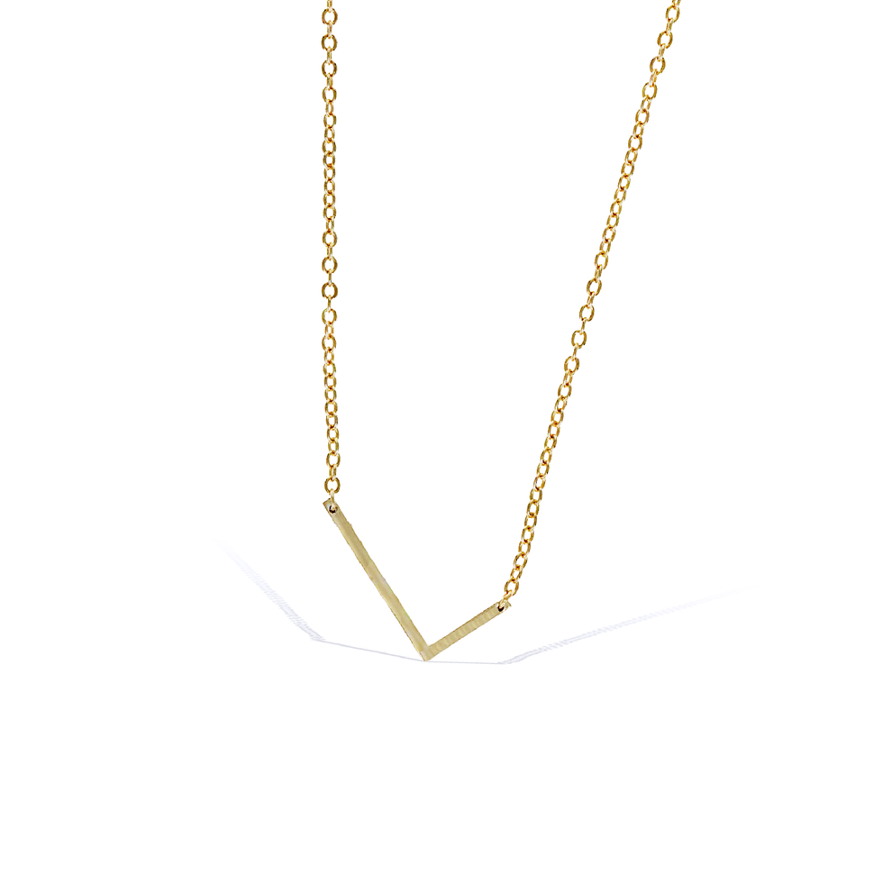 Sideways Letter L Initial Necklace | Alexandra Marks Jewelry