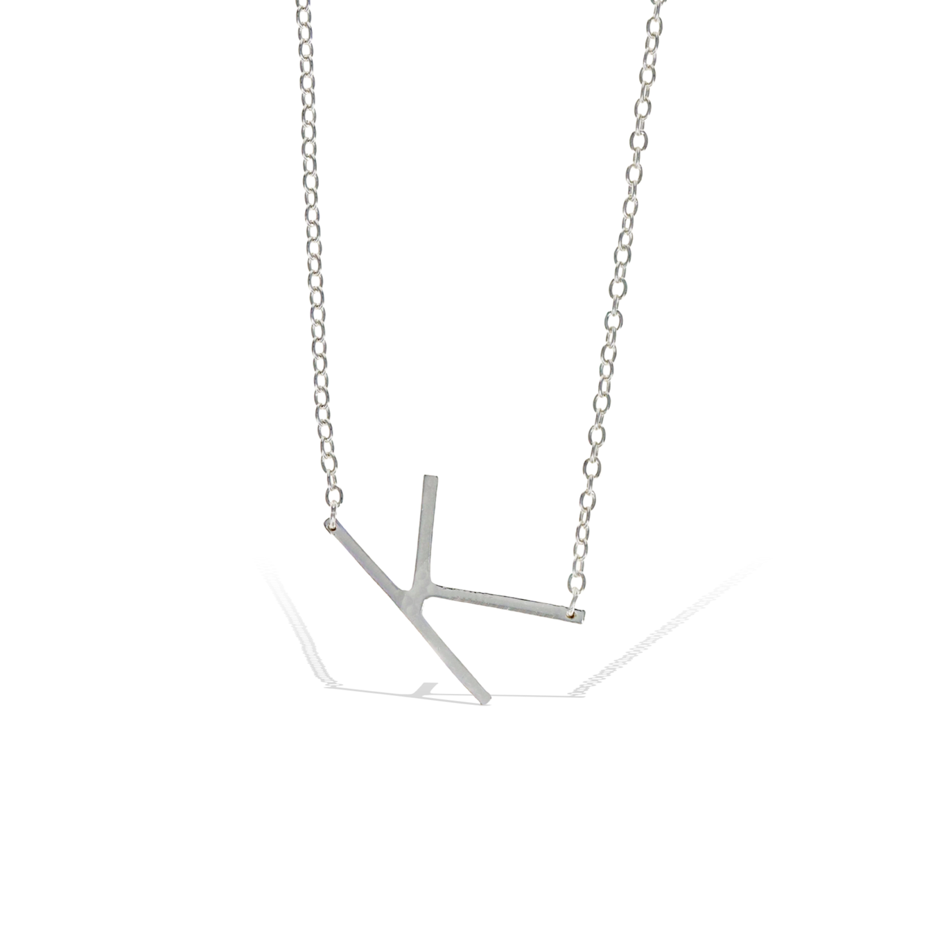 Sideways Letter K Initial Necklace - Silver & Gold | Alexandra Marks ...